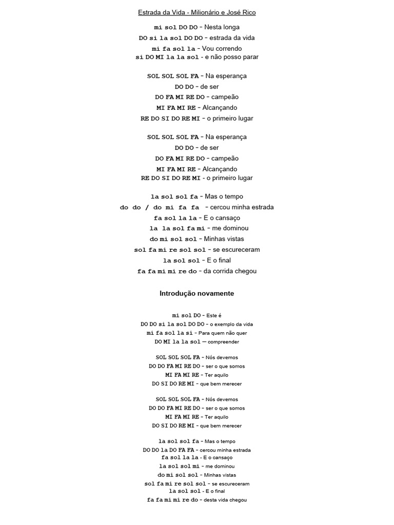 Estrada Da Vida, Milionario e Jose Rico | PDF