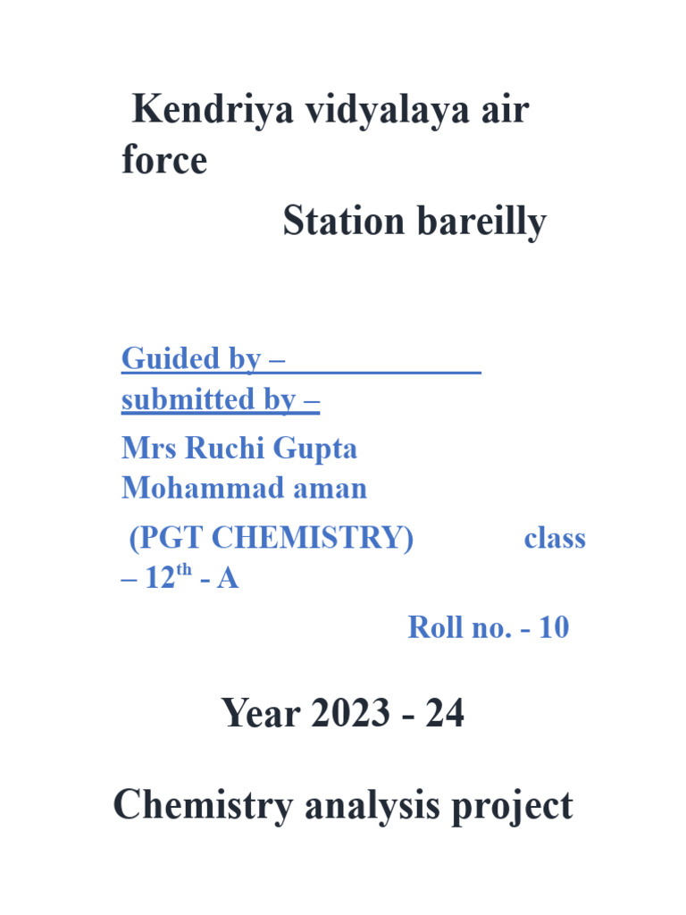 Chemistry Project: Toothpaste Analysis | PDF