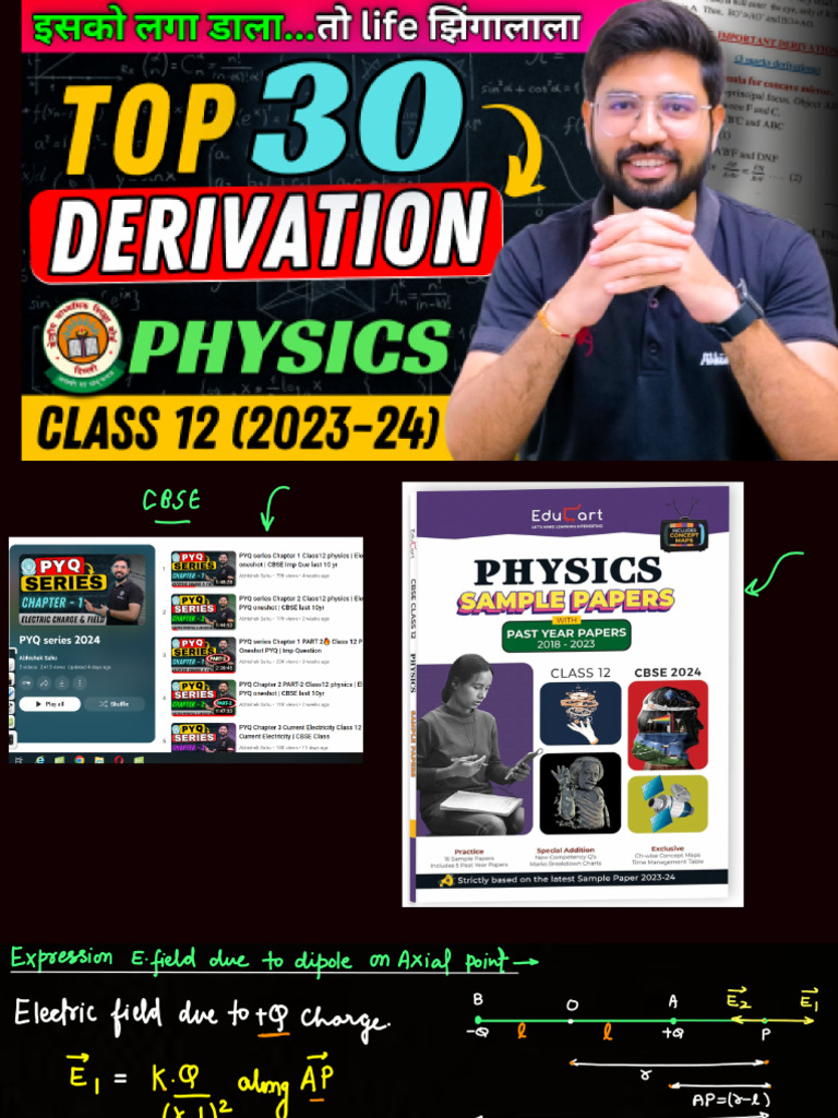 Most Important Derivation Class 12 | PDF