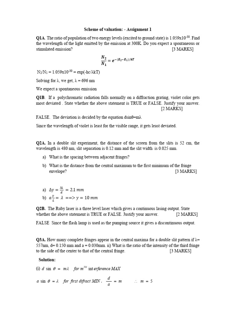 Assignment Engg Physics Download Free Pdf Laser Diffraction