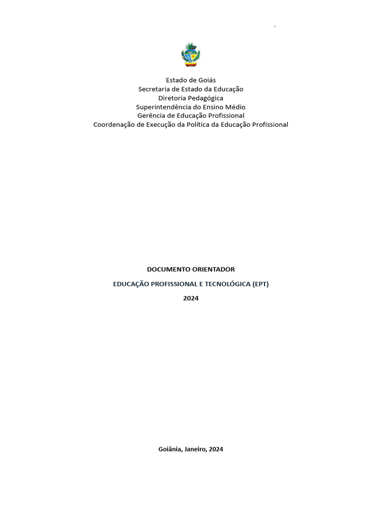 FIC Documento Orientador EPT 2024 | PDF