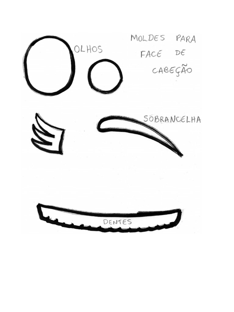 Moldes Face e Sapatos Do Cabeção de Espuma | PDF