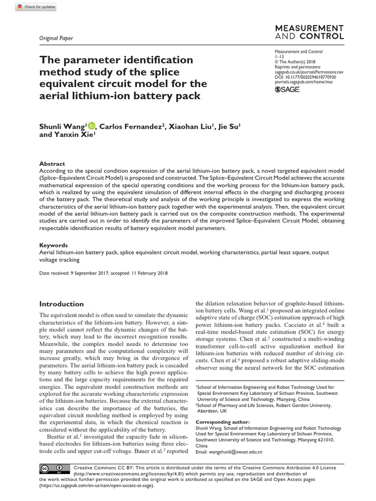 The Parameter Identification Method Study of The S | PDF