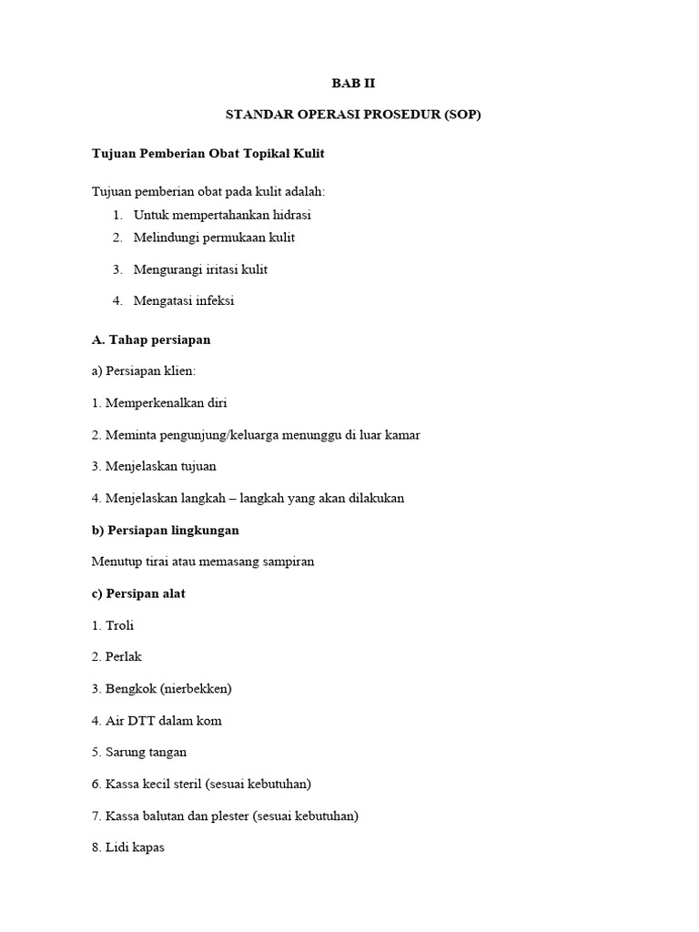 Bab Ii Sop | PDF | Kesehatan Holistik