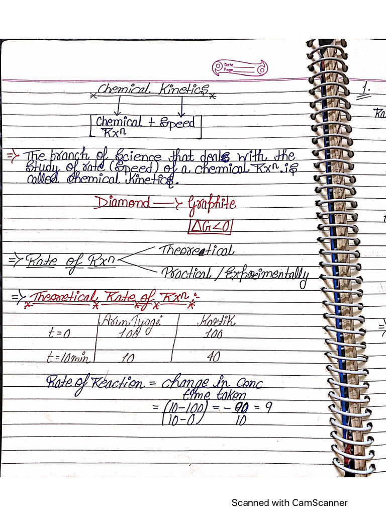 Chemical Kinetics Notes | PDF
