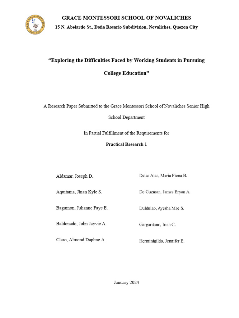 Final Practical Research 1 GROUP 4 | PDF | Methodology | Grit (Personality Trait)