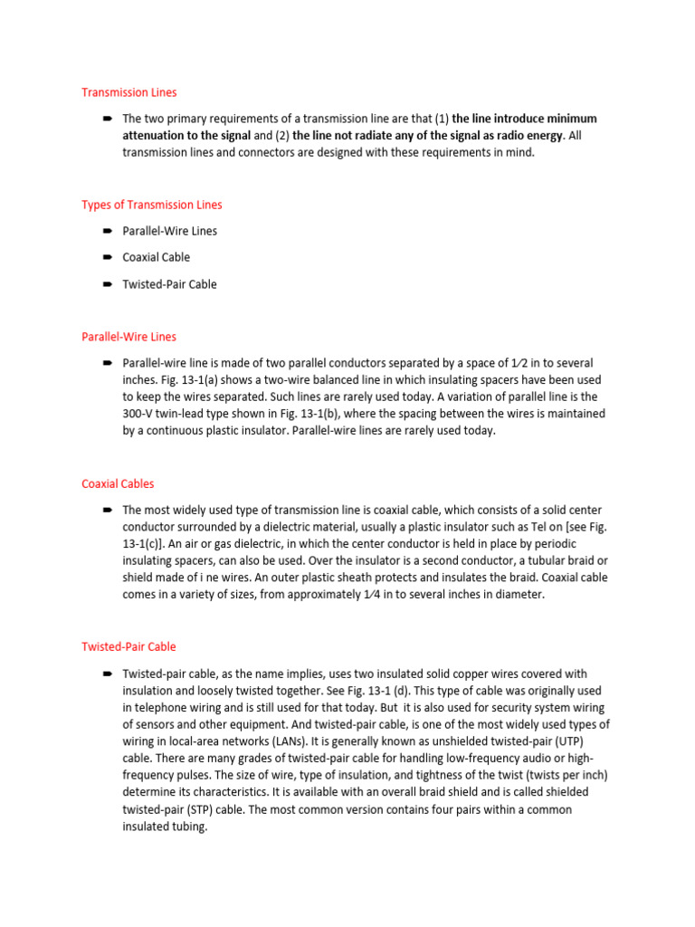 COMMS Transmission Lines | PDF