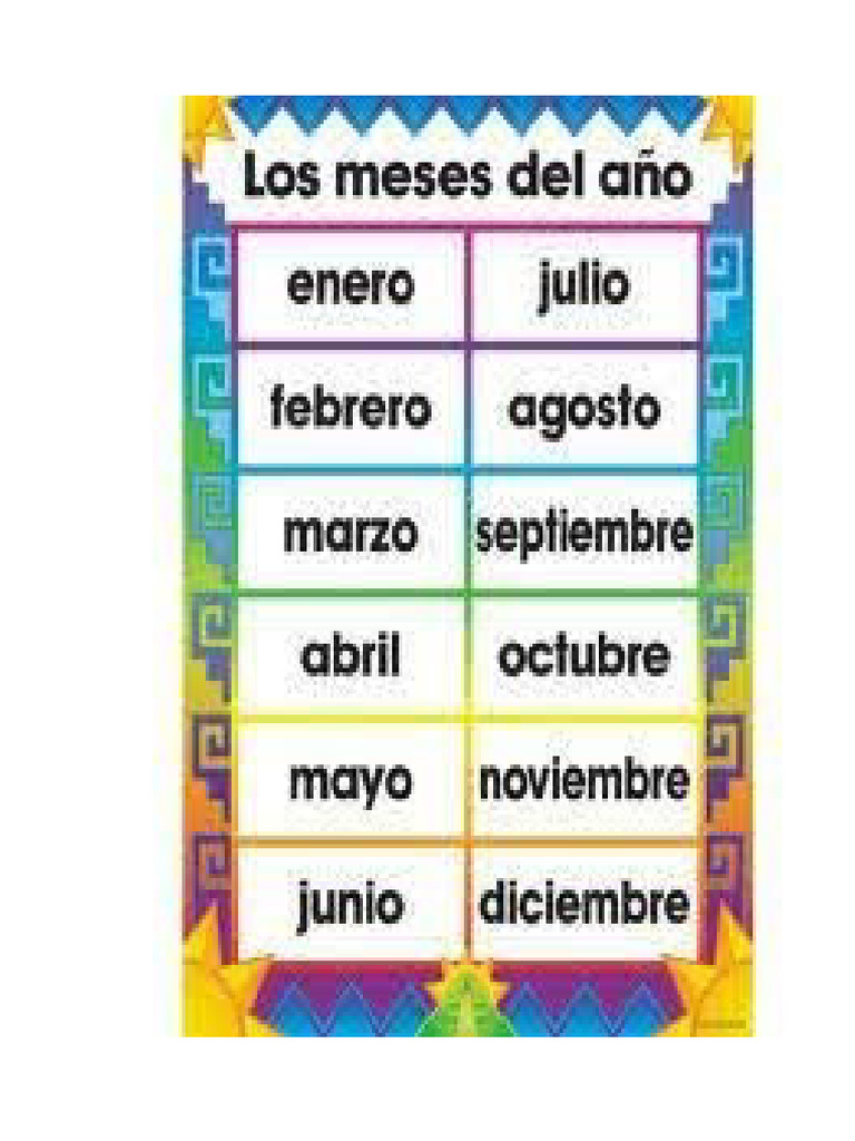 Los Meses Del Año | PDF