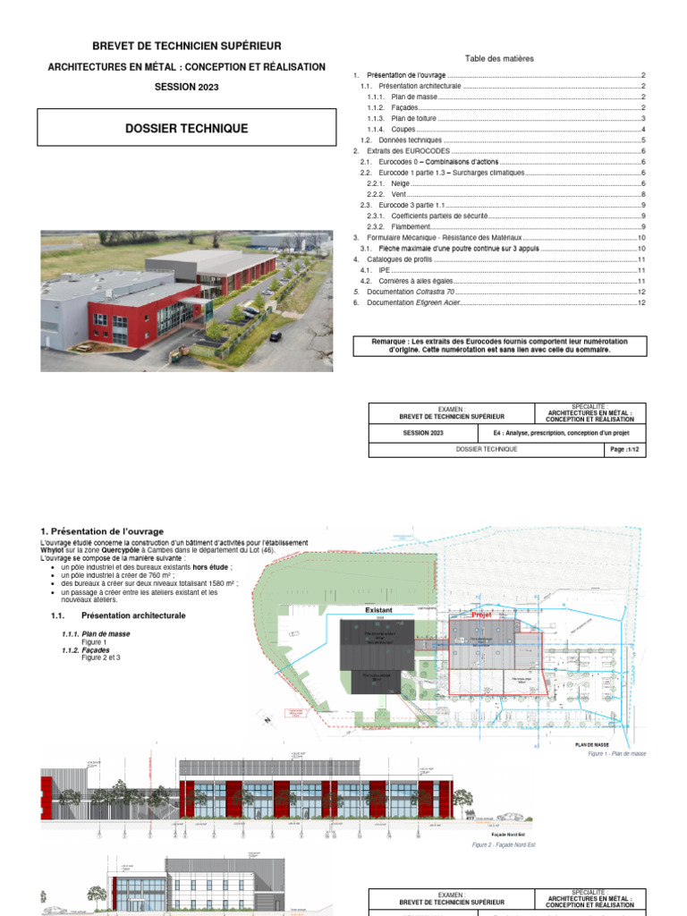 Bts Amcr 2023 E4 Dossier Technique | PDF