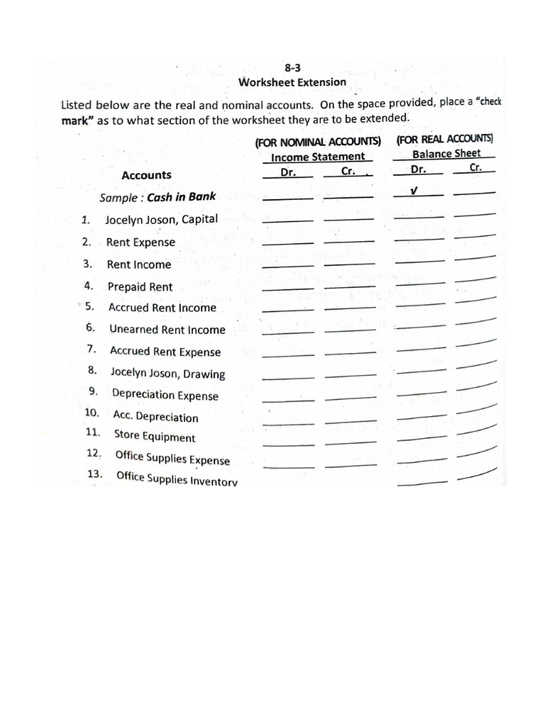 Fundamentals of Accounting - 8-3 Worksheet | PDF