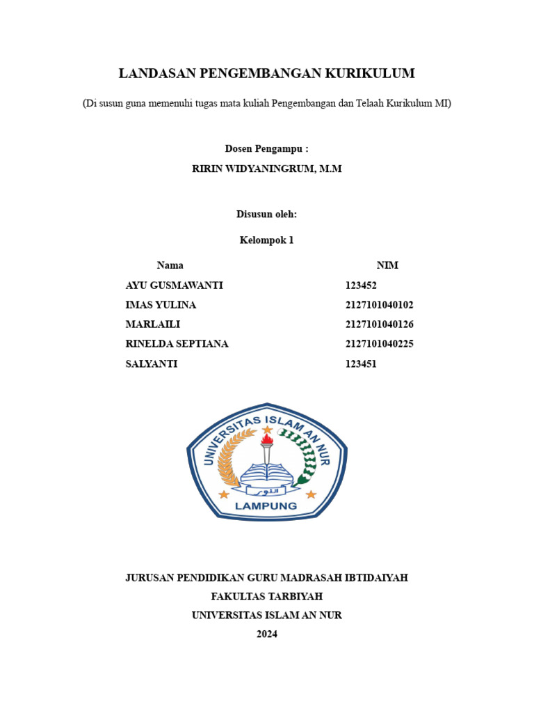 Makalah Landasan Kurikulum | PDF