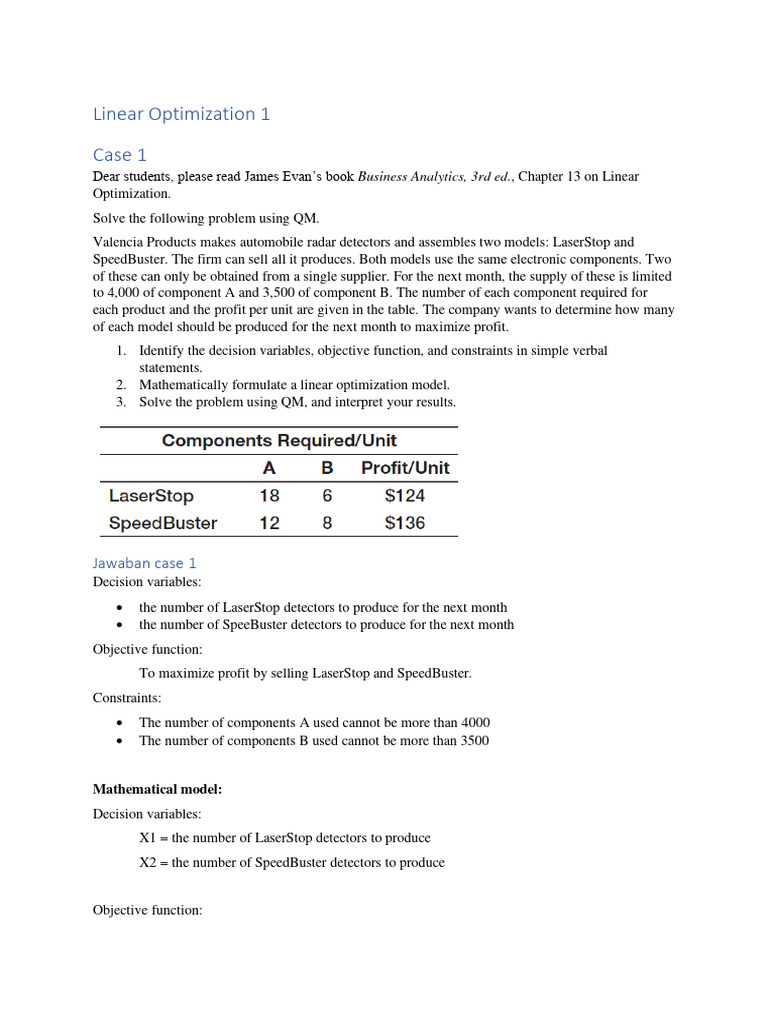 Linprog 1 Sol | PDF | Mathematical Optimization | Linear Programming