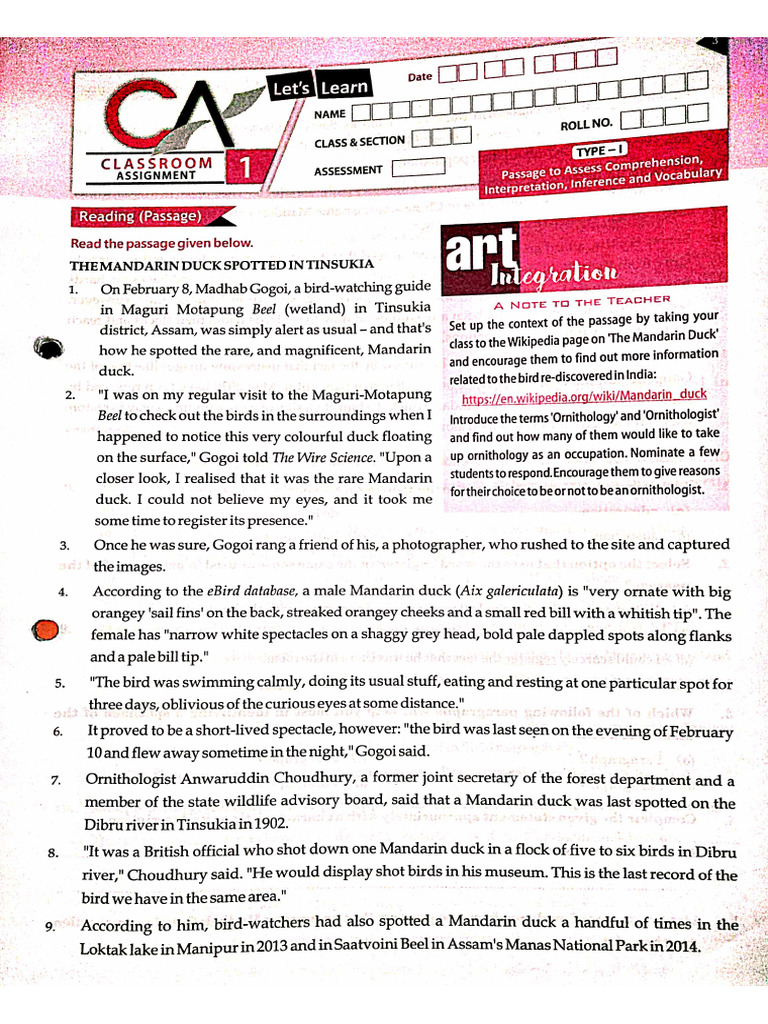 Unseen Passage 11th Class Discursive N Pdf