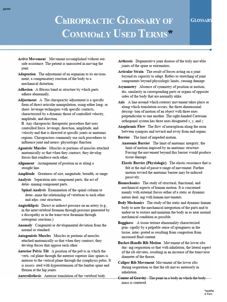 Glossary | PDF | Vertebral Column | Pelvis