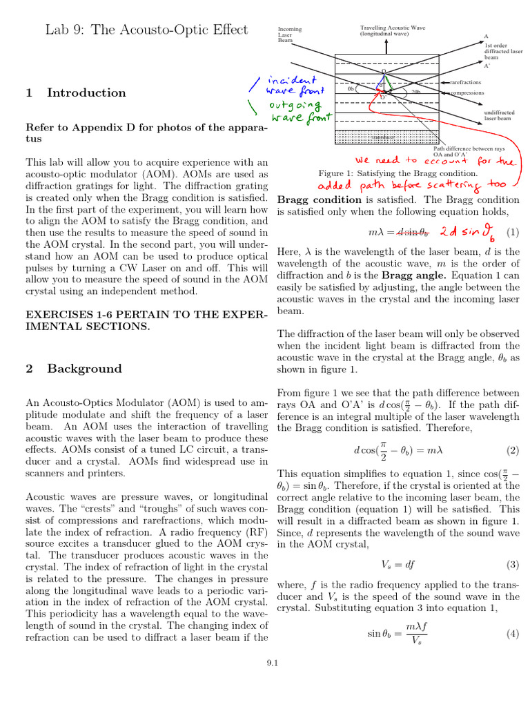 AOM Practical | PDF | Diffraction | Amplifier