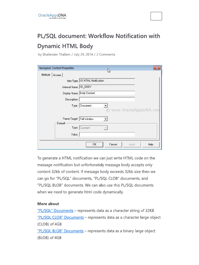 Workflow Notification With Dynamic HTML Body | PDF
