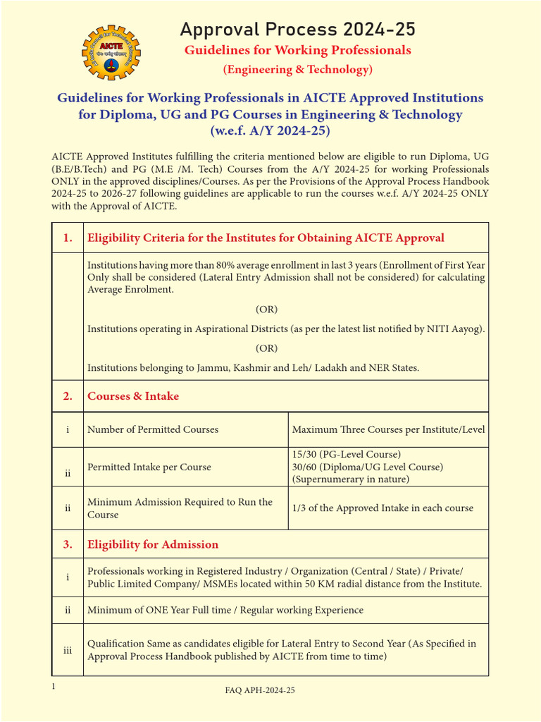 Guidelines For Working Professional - Engineering & Technology. | PDF ...