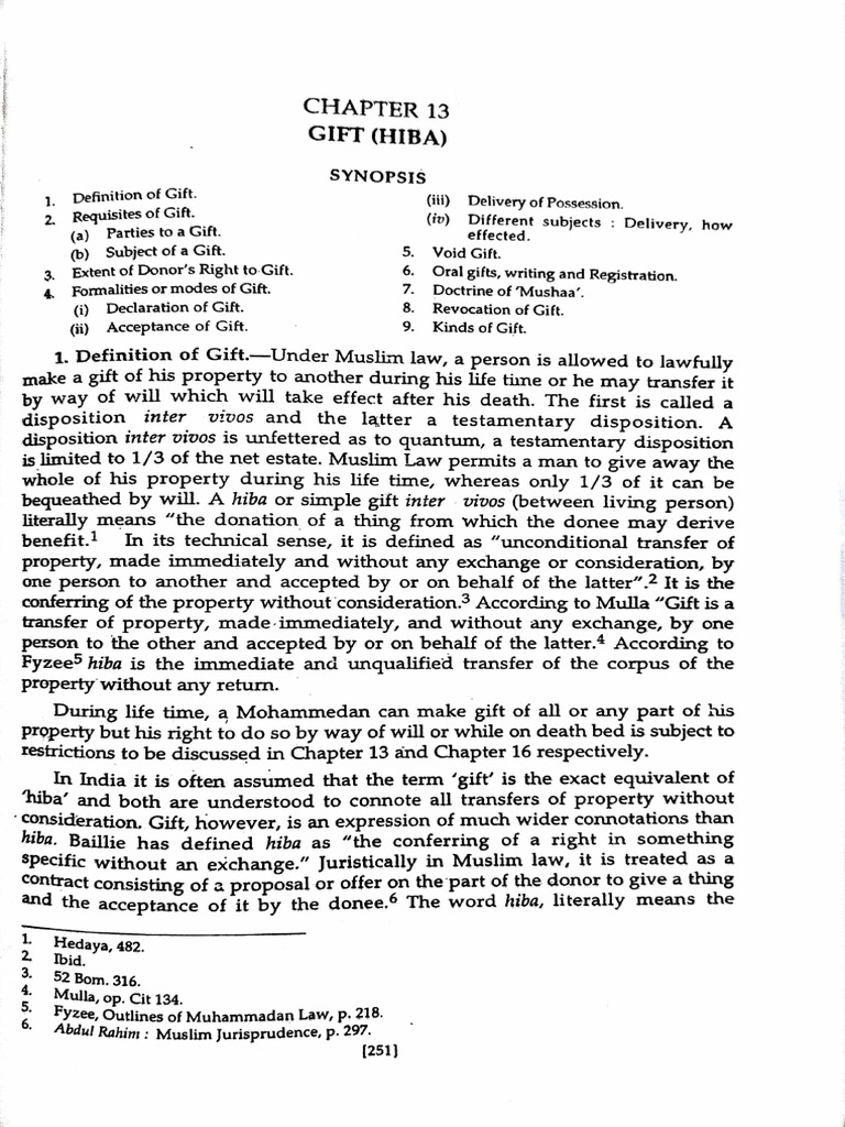 Gift (Hiba) - Aqil Ahmad | PDF