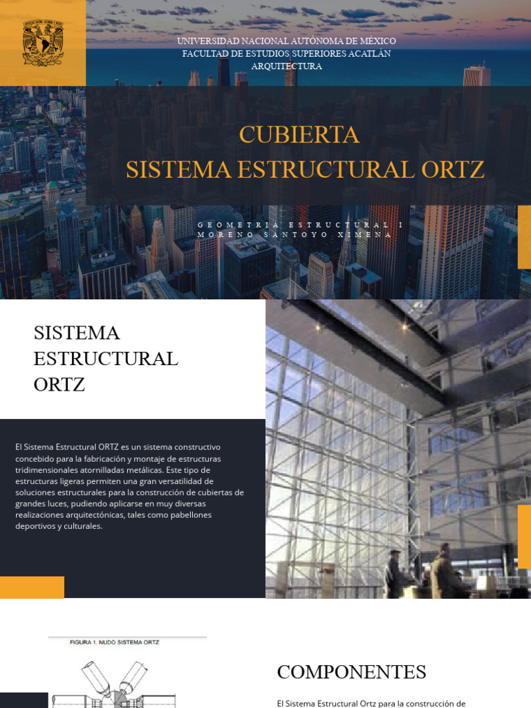 CUBIERTA Sistema Estructural ORTZ | PDF | Ingeniería mecánica | Ingeniería de Edificación