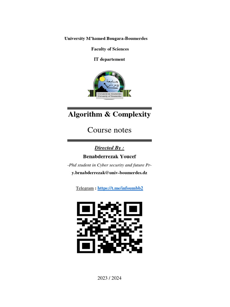 Algorithm And Complexity V2 Pdf Time Complexity Computational Complexity Theory 