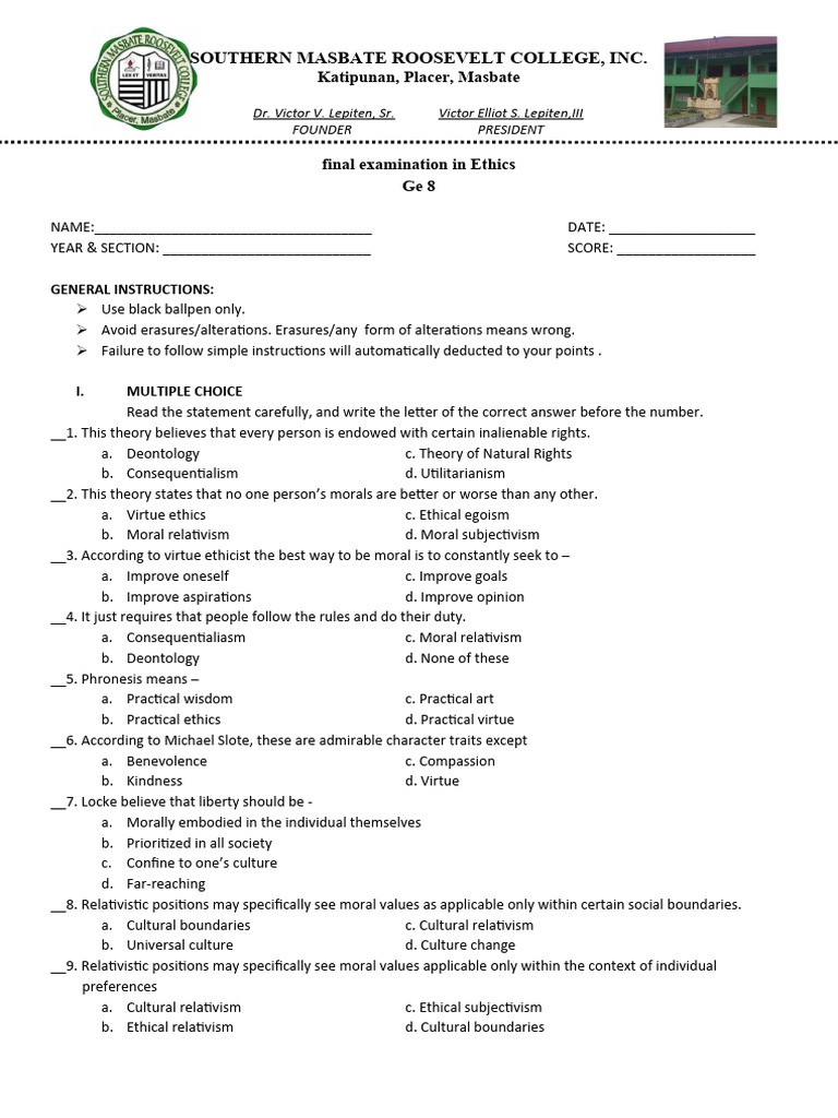 Ethics Final - Exam | PDF