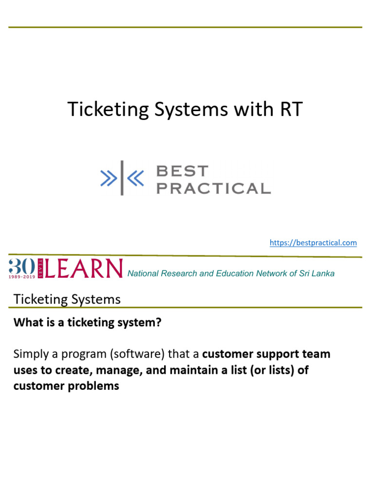 Ticketing With RT | PDF | Databases | My Sql