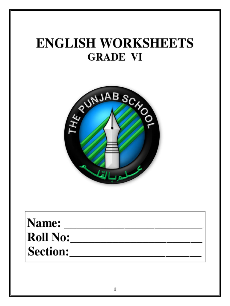 English Worksheets Grade 6 | PDF