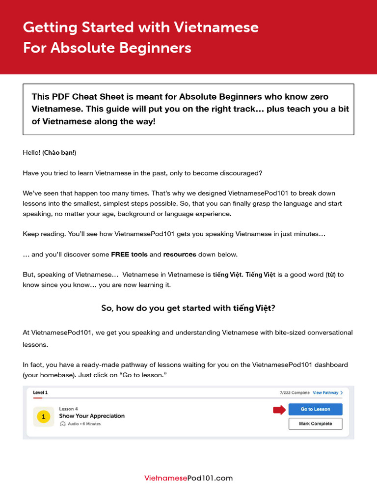 Getting Started Vietnamese | PDF