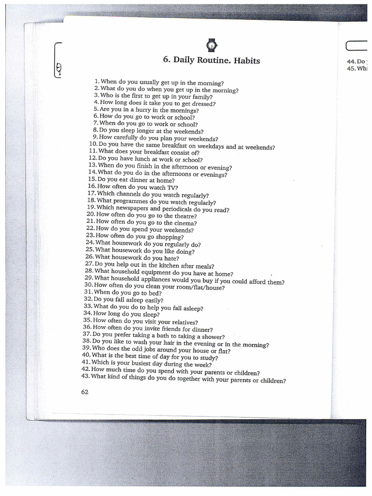 Daily Routine. Habits | PDF