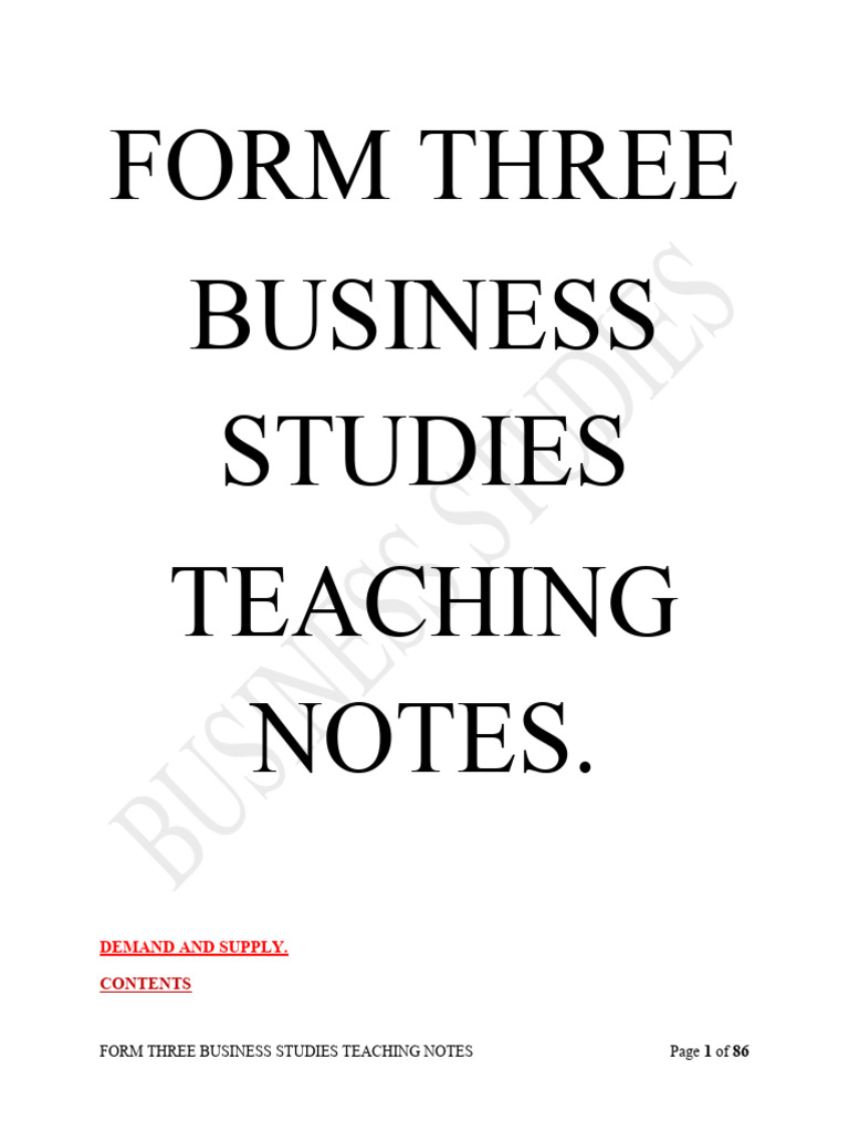 Form Three BST Notes | PDF