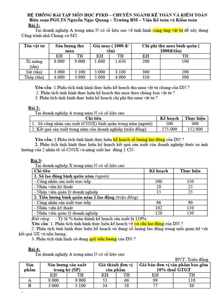 PTKD - CQ. Bai Tap M | PDF