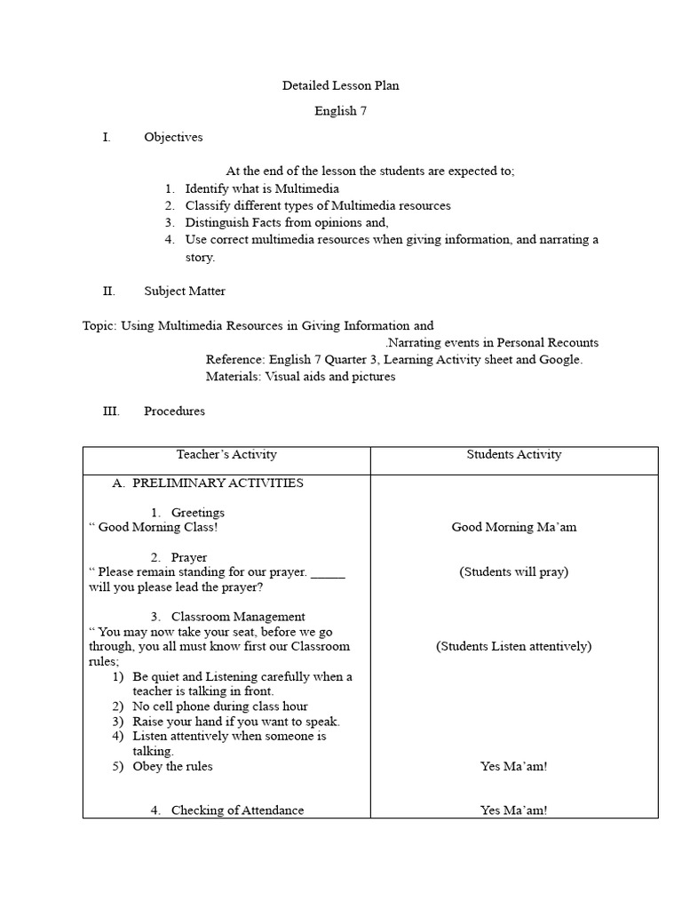 LP English 7 Q3 W1 | PDF