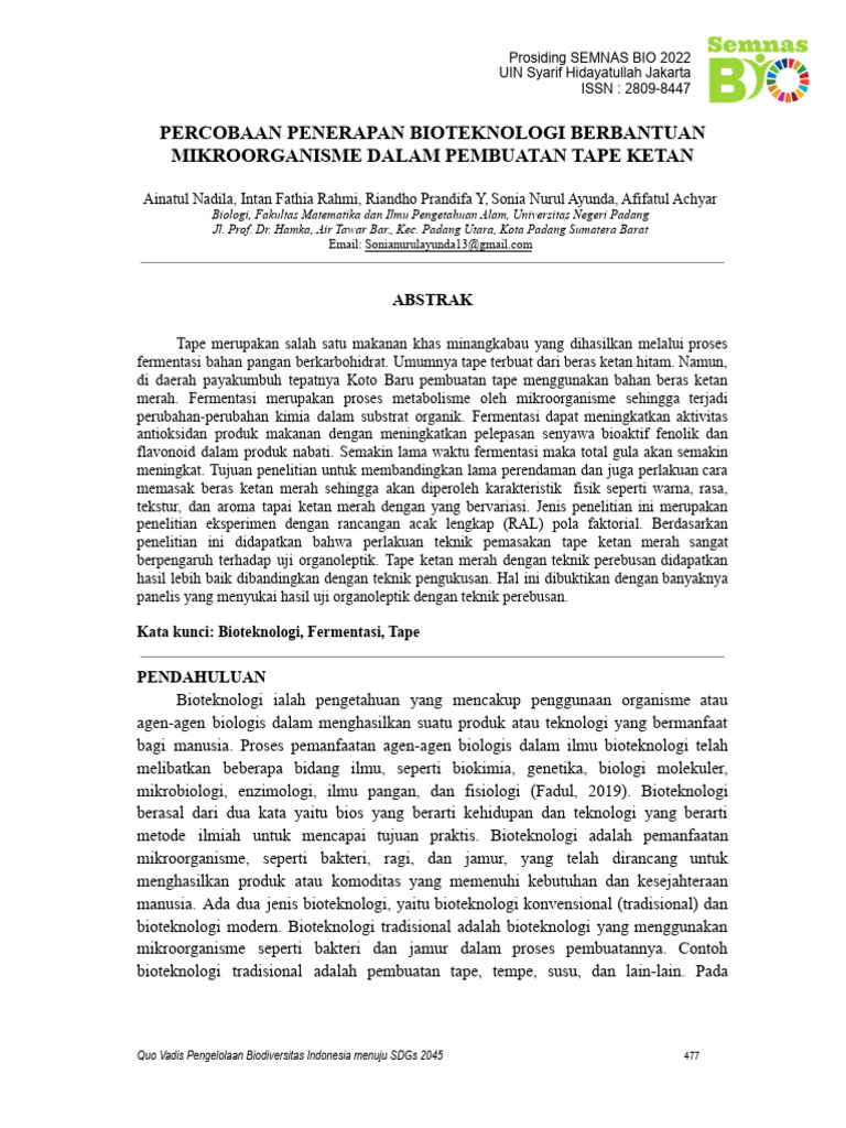 Fermentasi Tape Ketan Merah: Metode dan Hasil | PDF | Teknologi & Rekayasa