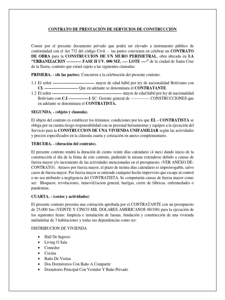 Contrato de Construcción | PDF