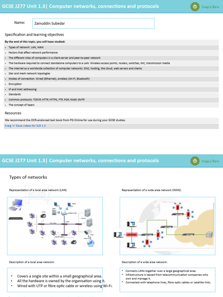 1.3 Workbook | PDF | Computer Network | Network Topology