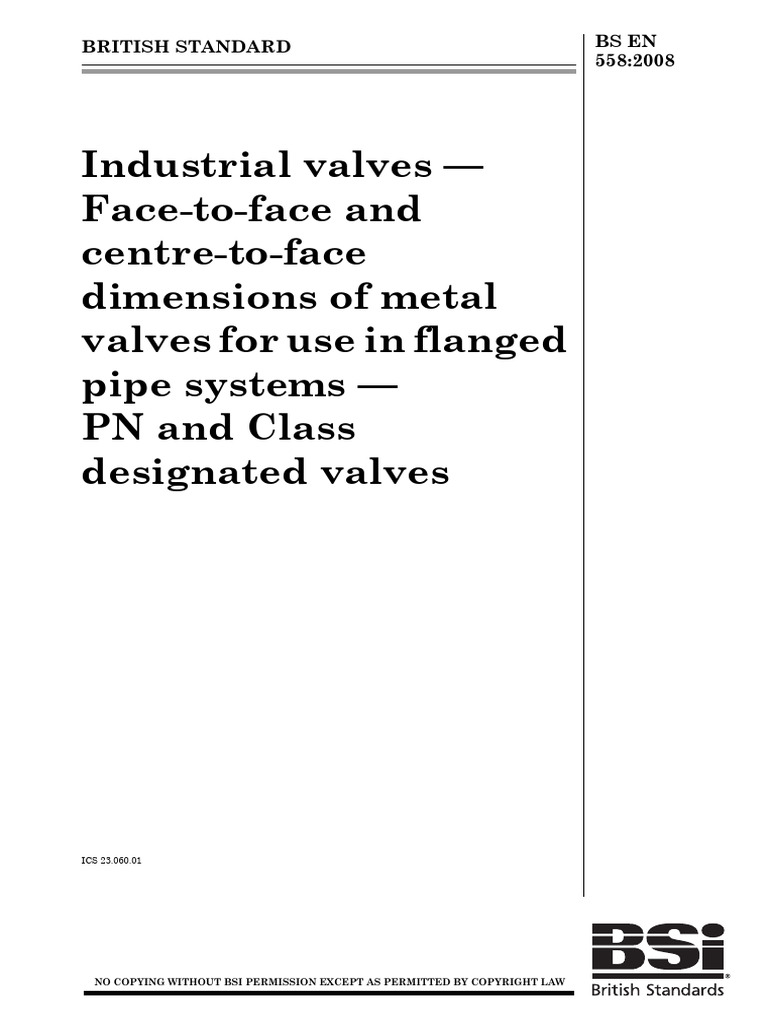 Industrial Valves Dimensions Standard | PDF | Copyright | Reference