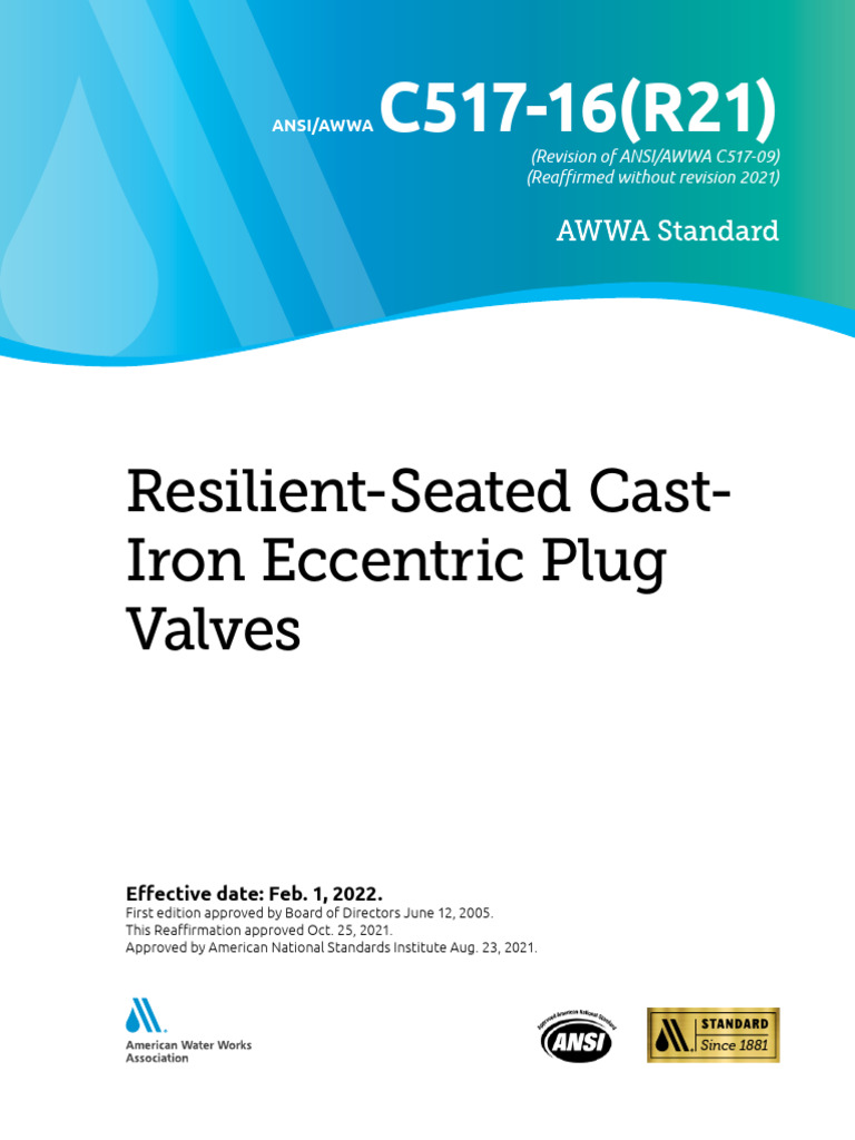 AWWA C517-16 (R21) LookInside | Download Free PDF | Valve | Standardization