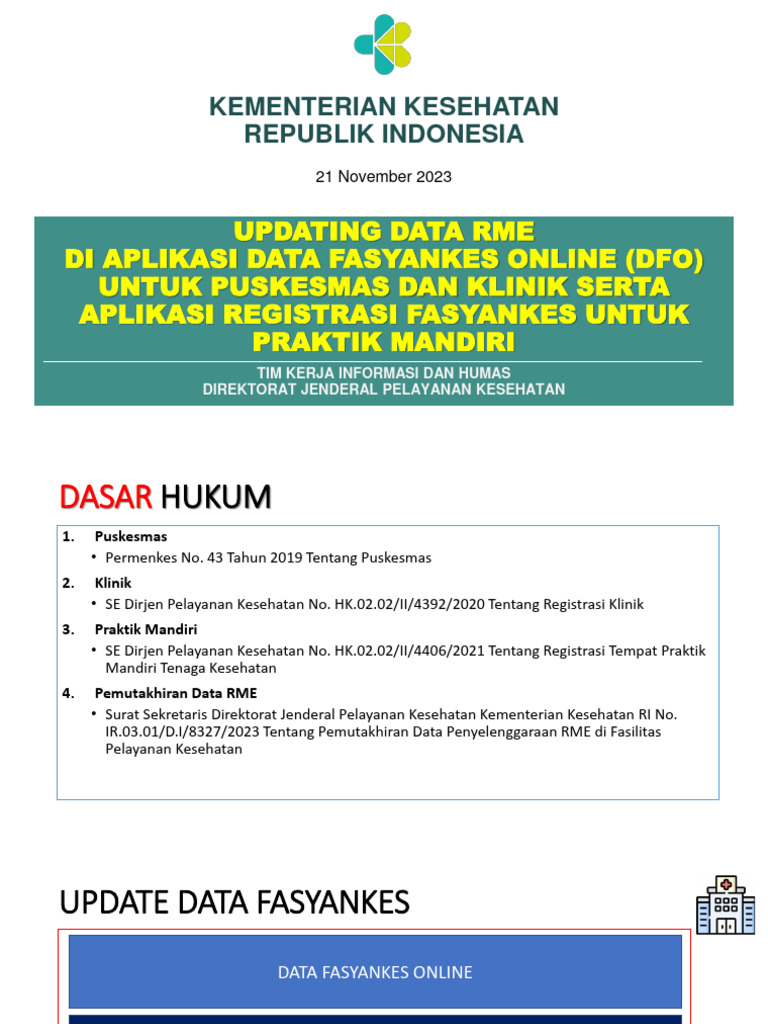 DFO-Update RME SATUSEHAT Platform 21 Nov 2023 | PDF