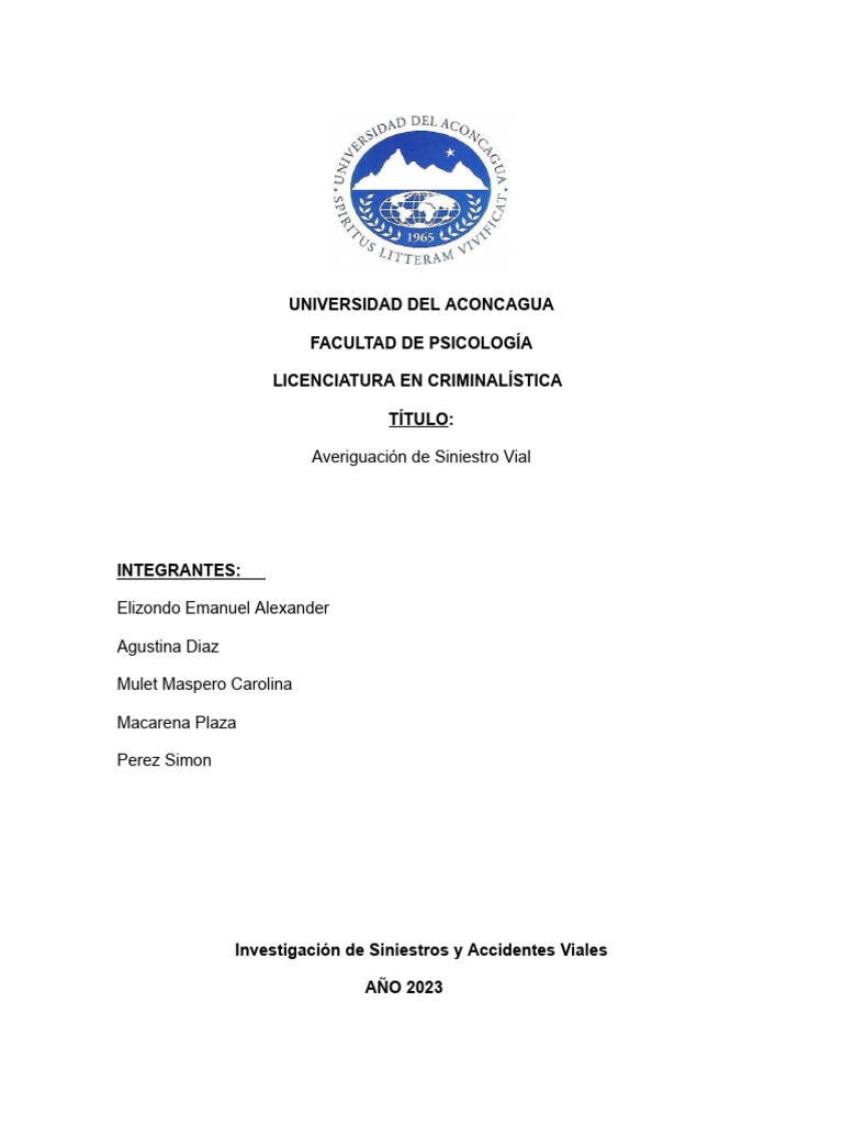 Informe sobre Siniestro Vial en Base Cóndor | PDF | Transporte de ...