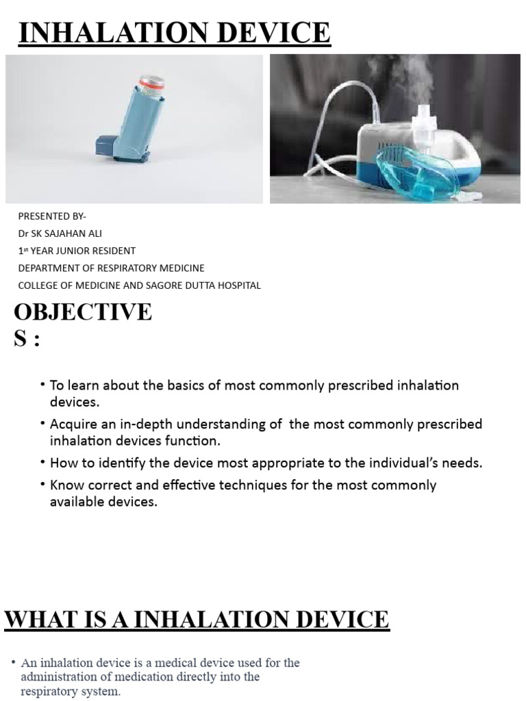 Inhalation Devices: Types and Usage Guide | PDF | Chronic Obstructive ...