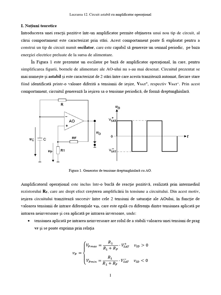 12 Circuit Astabil Cu Amplificator Operational | PDF