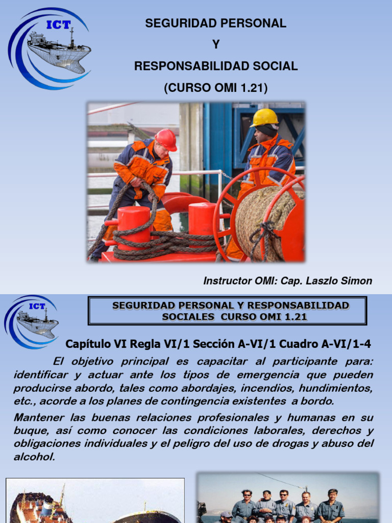 Seguridad Personal en Curso OMI 1.21 | PDF