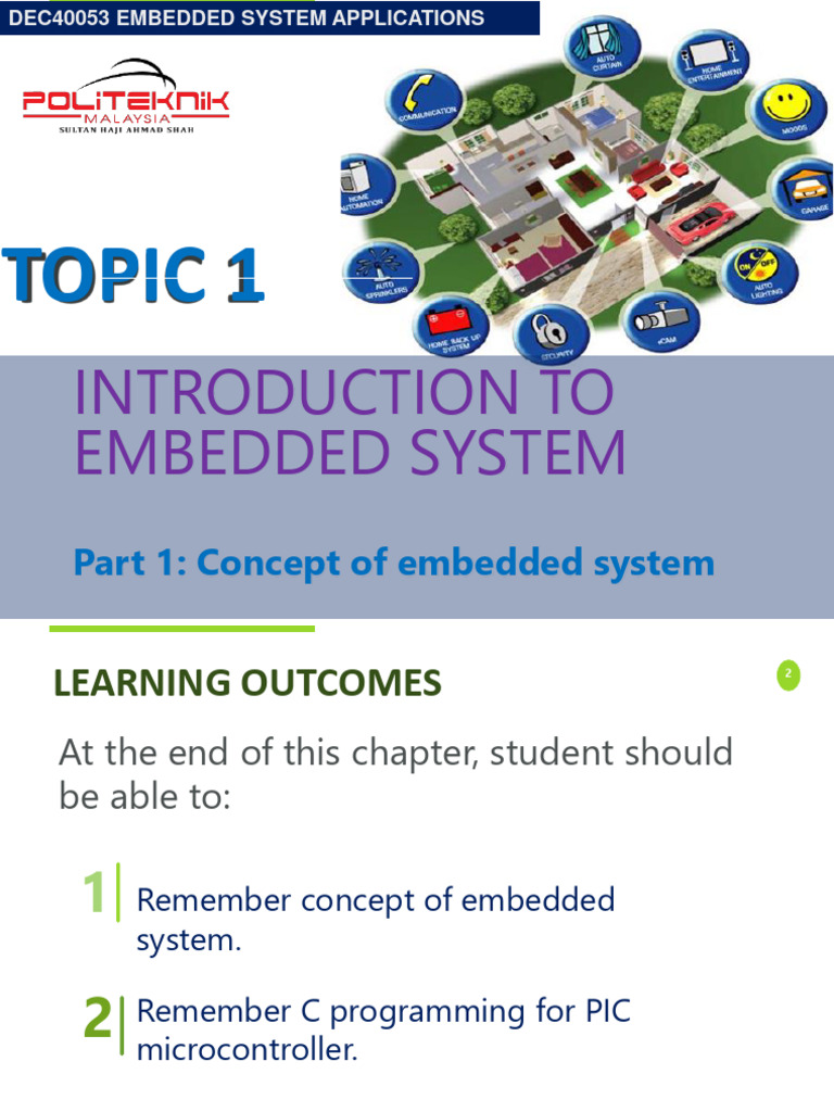 Topic 1-Intro To Es - Part 1 | PDF | Microcontroller | Central Processing Unit