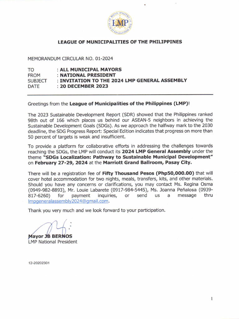 Invitation - LMP General Assembly | PDF