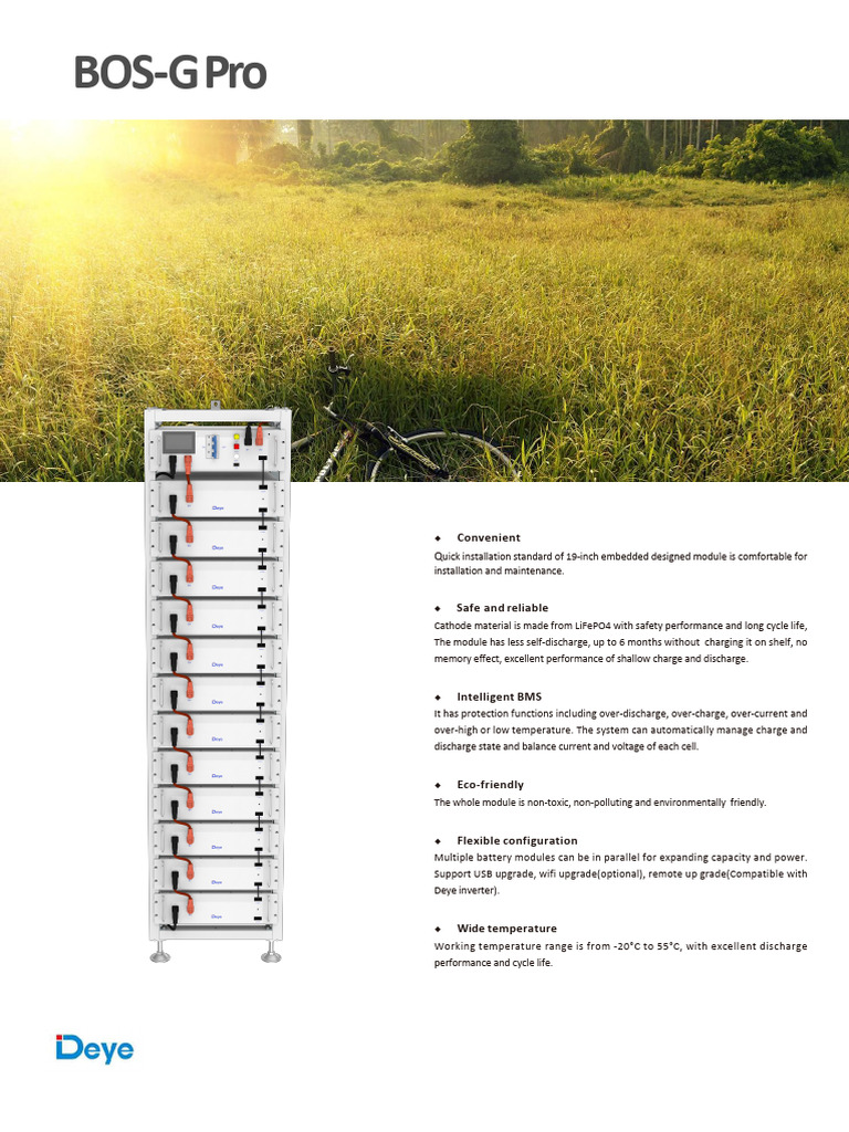 Datasheet - A-HV-3U Battery BOS-G Pro V1.0 | PDF | Battery (Electricity ...