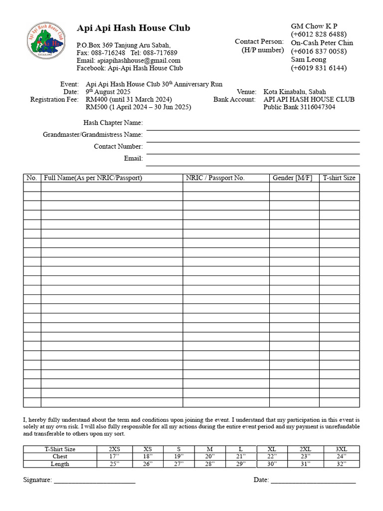 Api Api Hash House Club | PDF