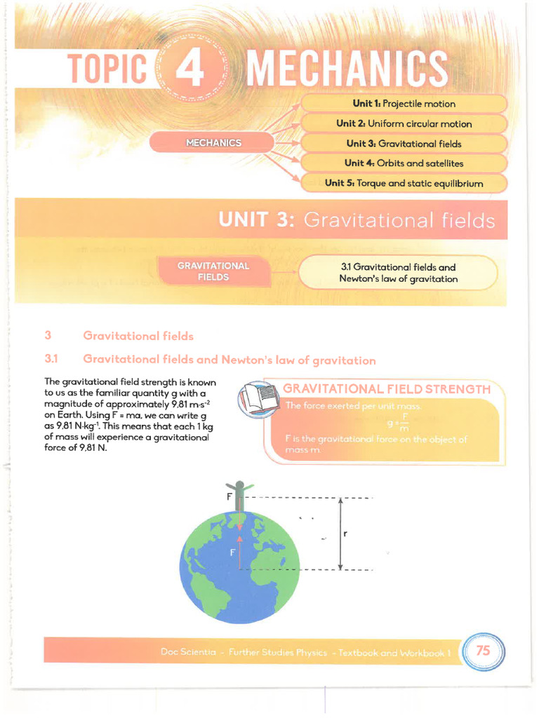 Mechanics Unit 3 - Gravitational Fields | PDF