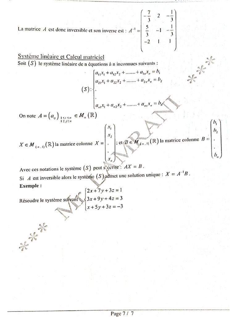 Calcul Matriciel | PDF