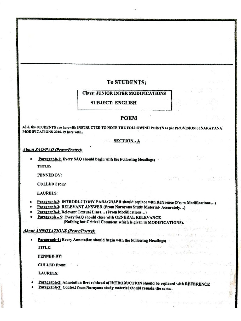 English Ipe First Year Key Points of The Public Examinations | PDF