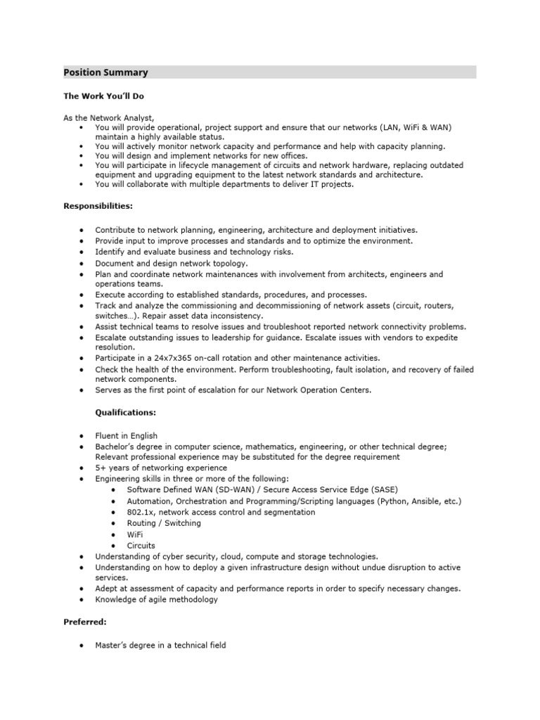Network Engineer - Mexico | PDF